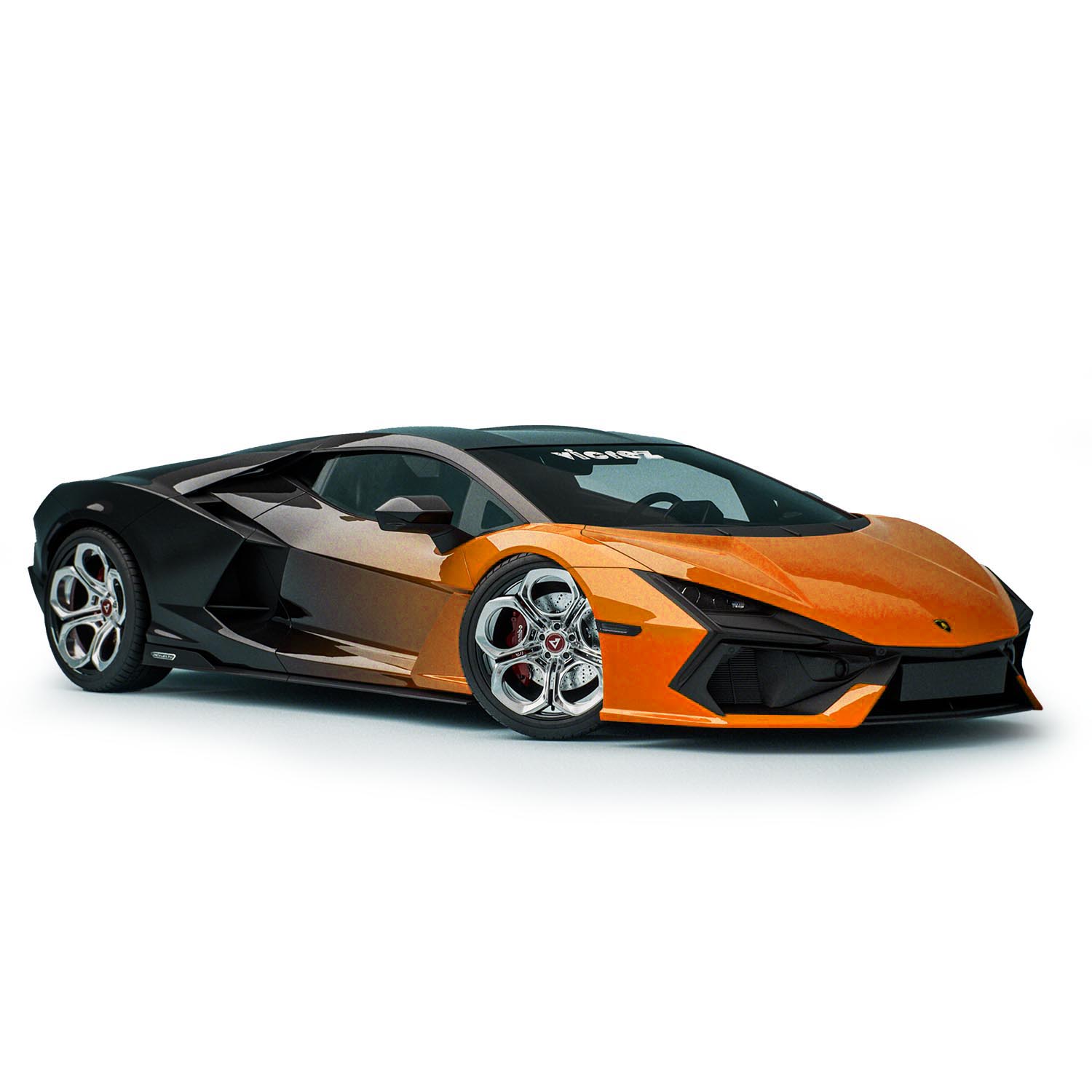 Vicrez Vinyl Car Wrap Film vzv10866 Black to Orange Horizontal Gradient ...